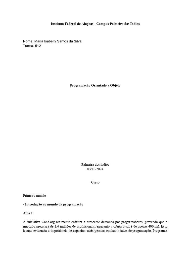 Relatório de POO PDF | PDF