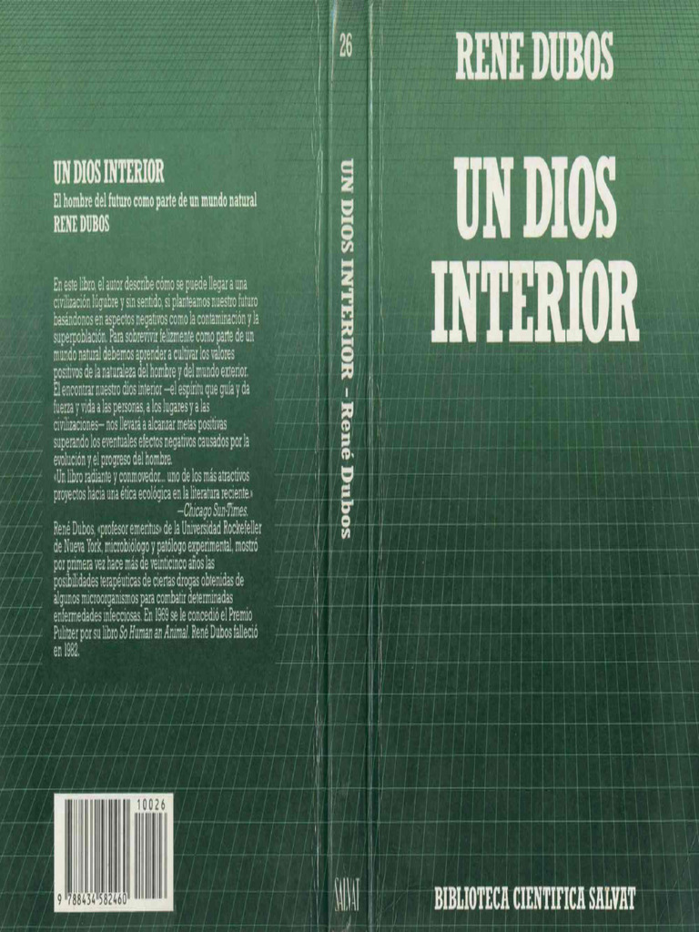 Un Dios Interior R Dubos Biblioteca Cientifica Salvat 026 1986 | PDF