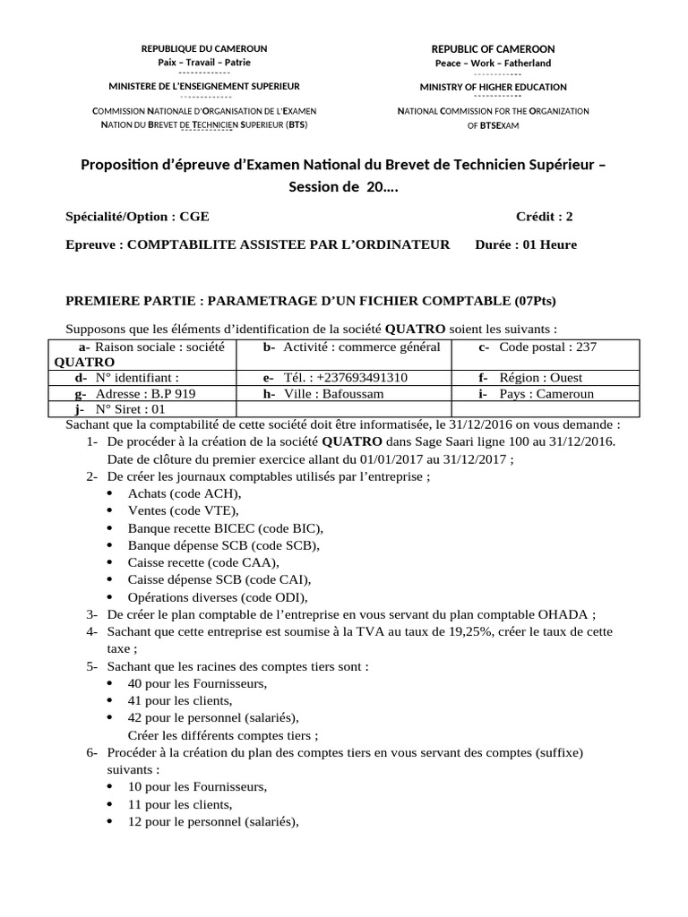 Sujet 1 | PDF