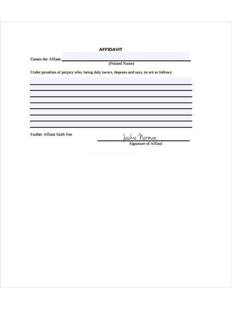 General Affidavit Form | PDF