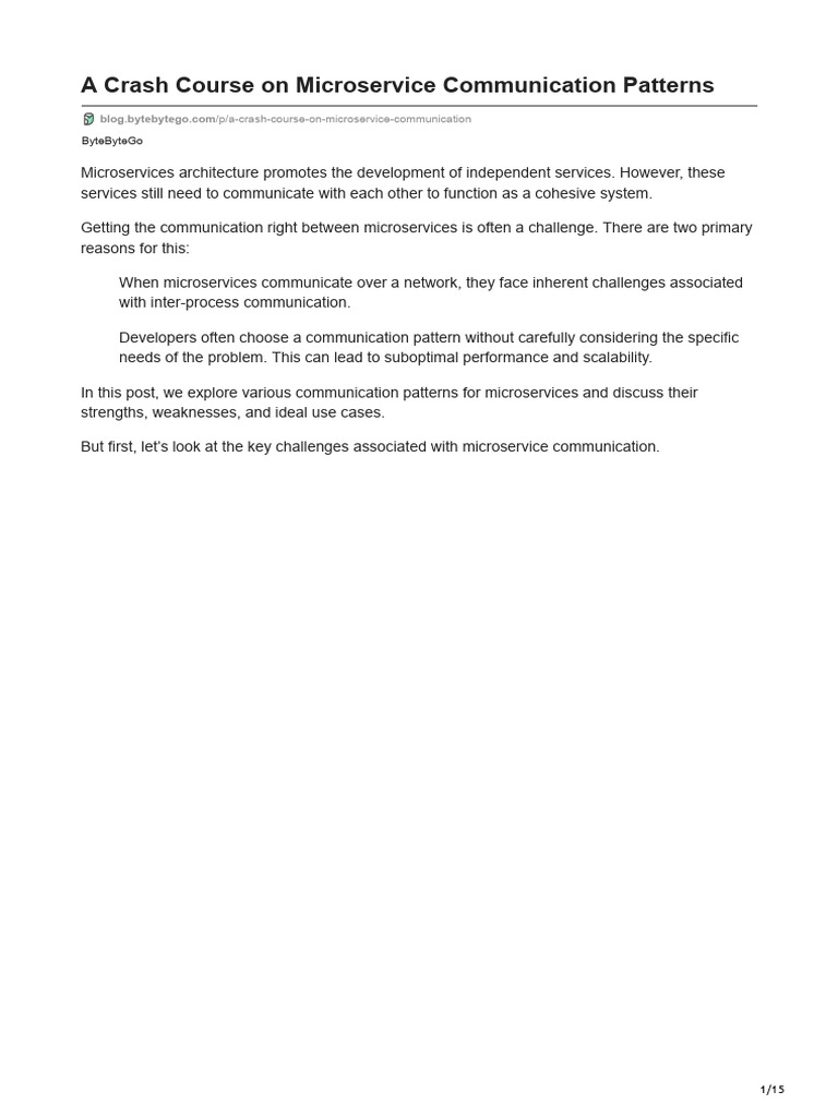 A Crash Course On Microservice Communication Patterns | PDF