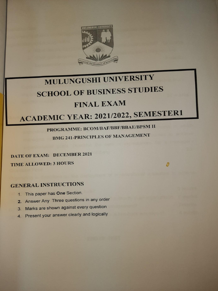 BMG241 PAST EXAM Papers | PDF