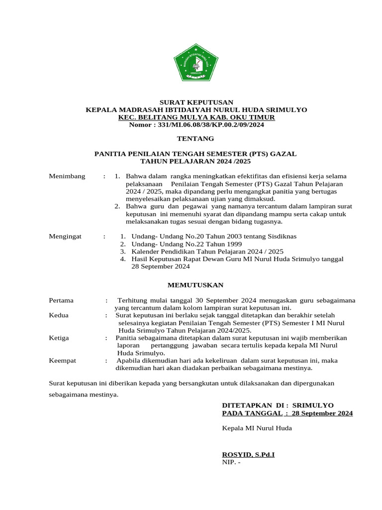 SK Pts Ganjil TP 2024-2025 | PDF