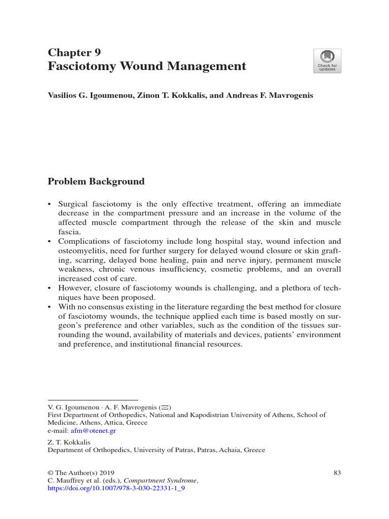 Fasciotomy Wound Management | PDF | Wound | Surgical Suture