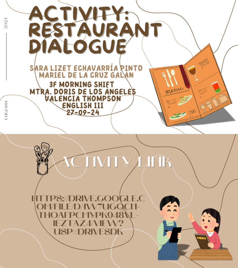 Activity Restaurant Dialogue 20240928 124745 0000 | PDF