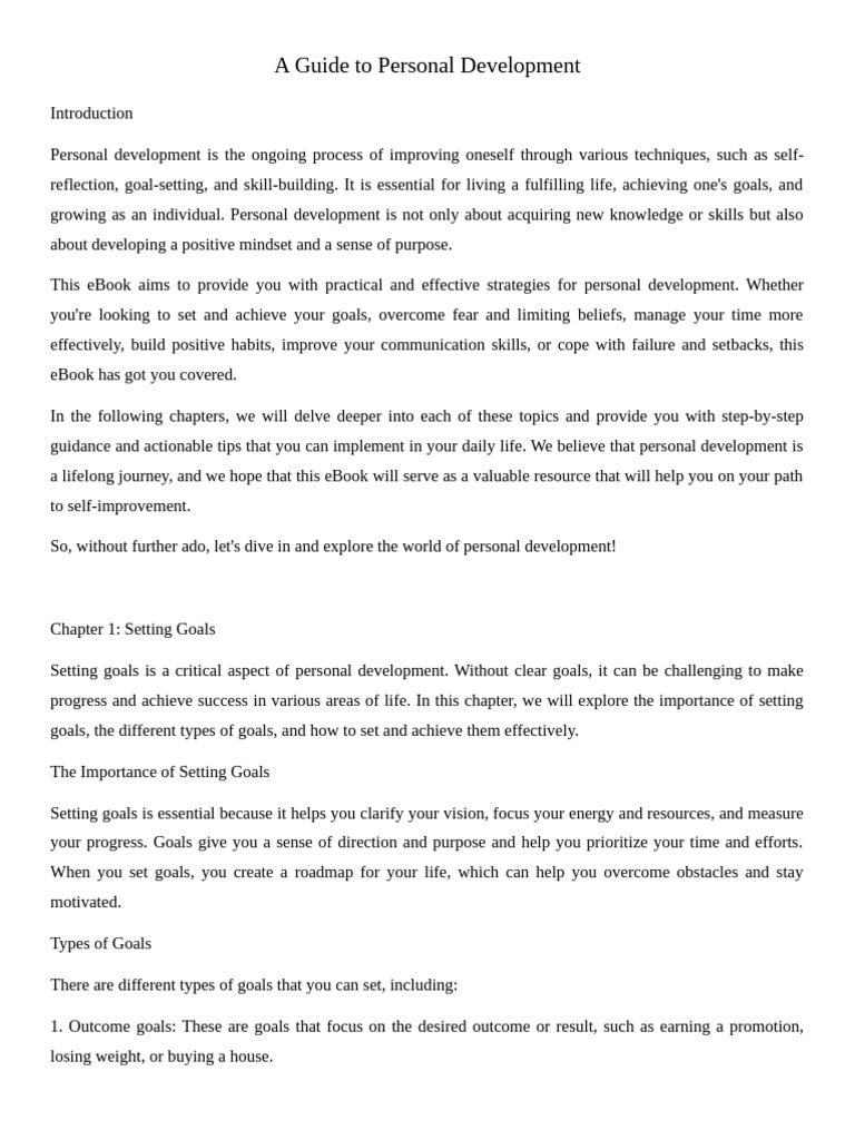 A Guide To Personal Development | PDF