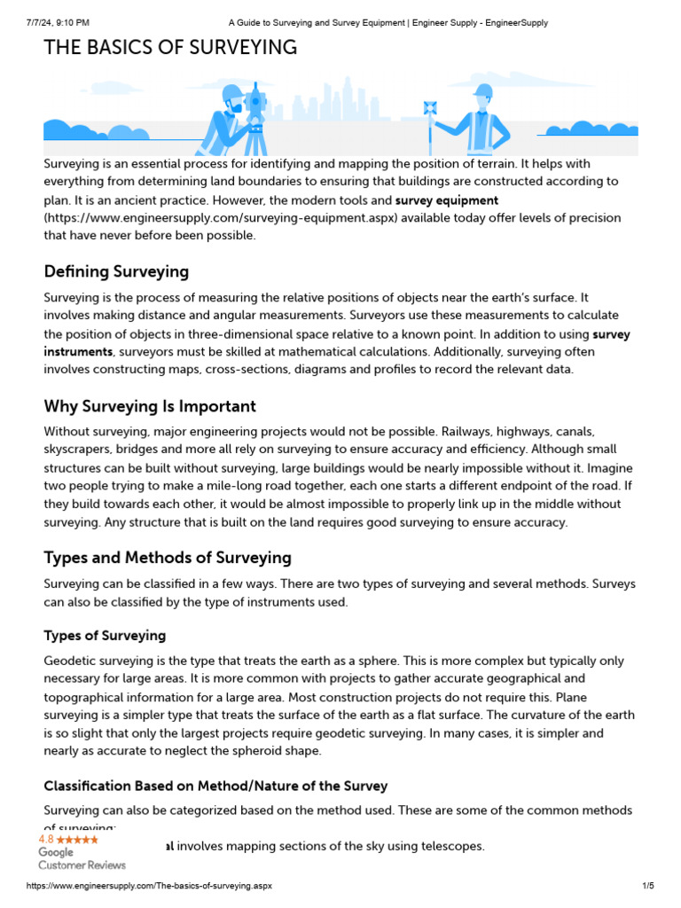 A Guide To Surveying and Survey Equipment - Engineer Supply ...