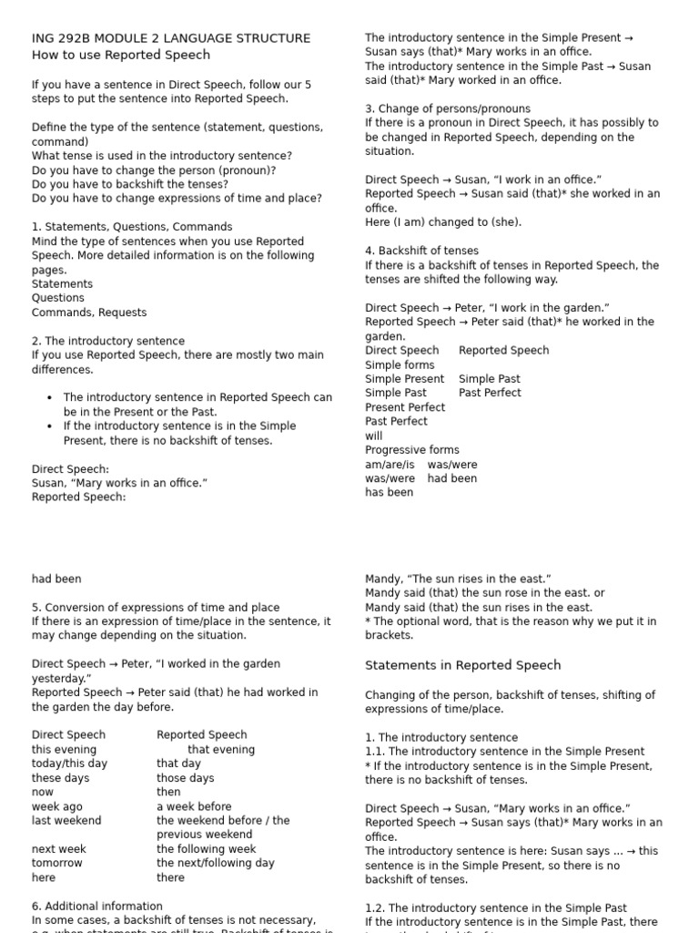 Ing 292b Module 2 Language Structure | PDF