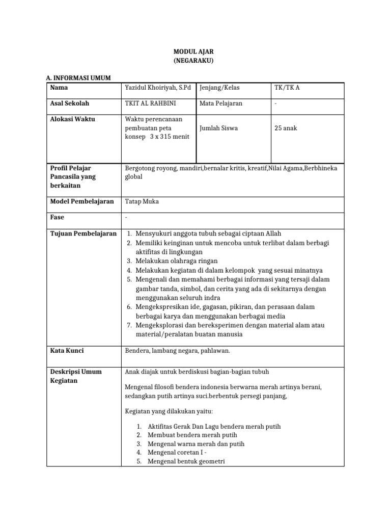 Contoh Modul Ajar | PDF