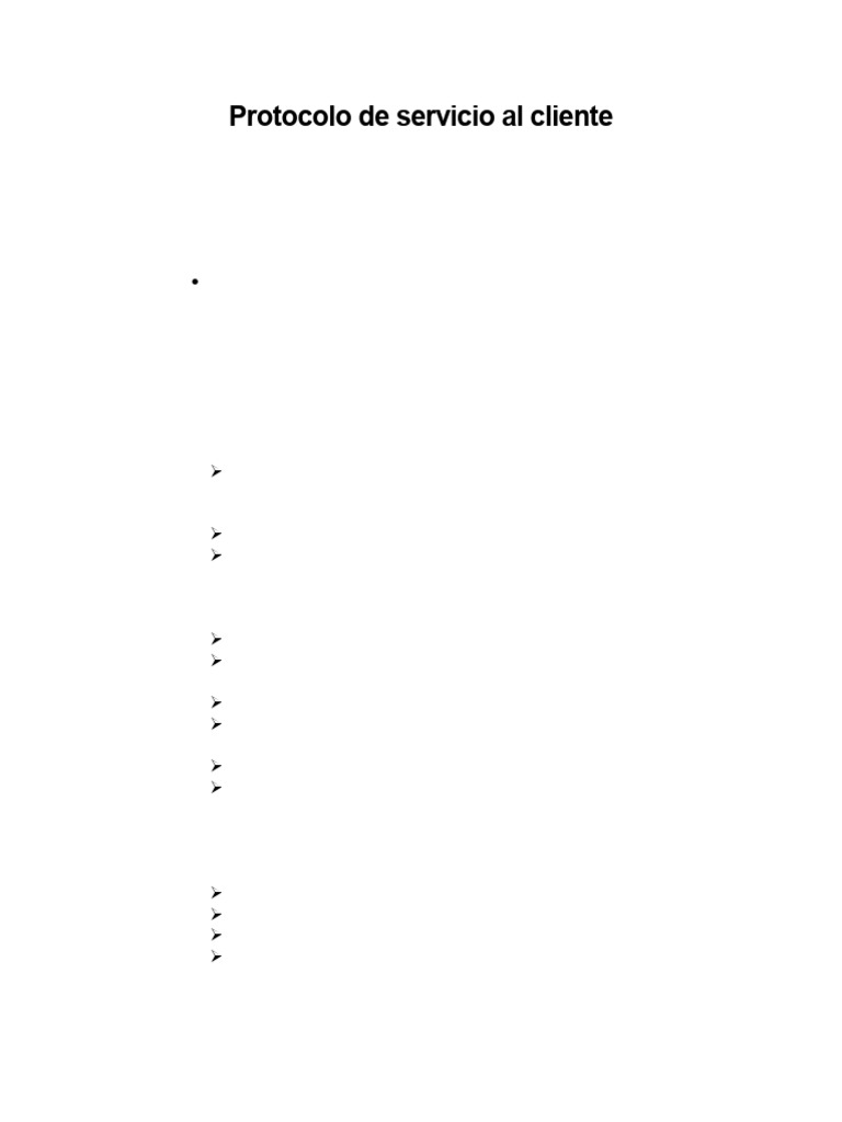 Protocolo de Servicio Al Cliente | PDF