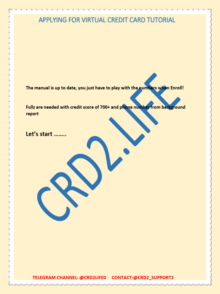 Applying For Virtual Credit Card Tutorial | PDF