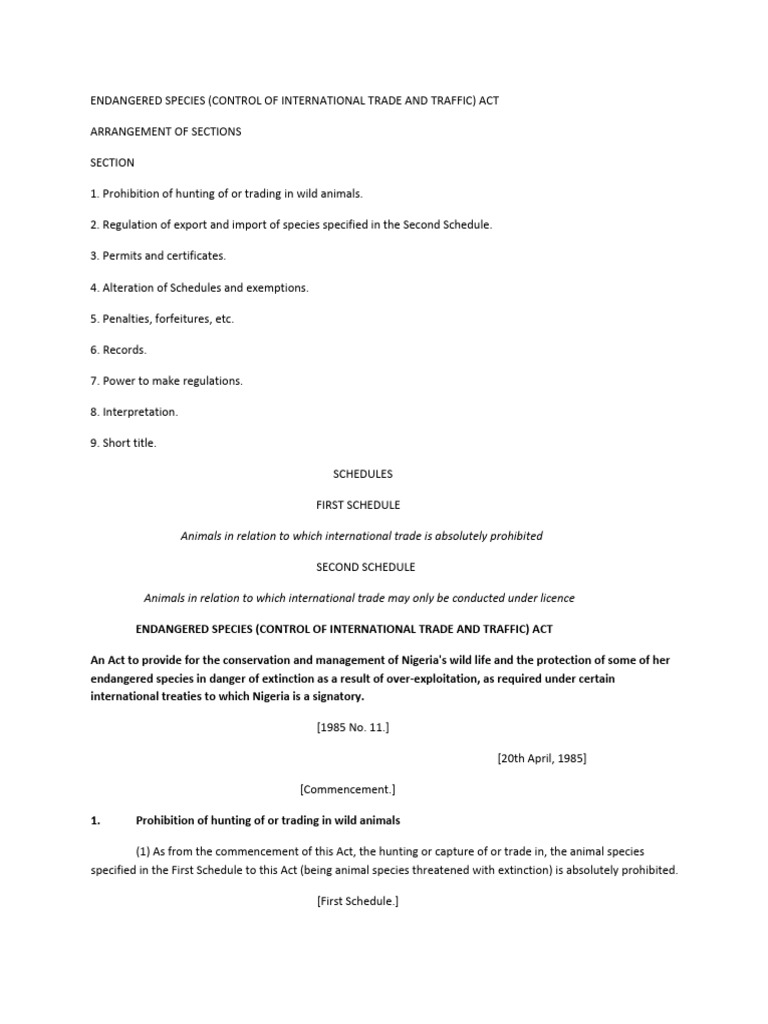 Endangered Species Act | PDF