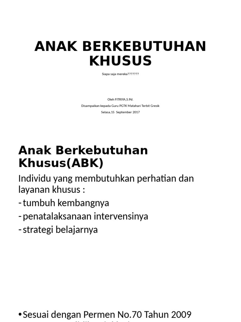 Anak Berkebutuhan Khusus | PDF