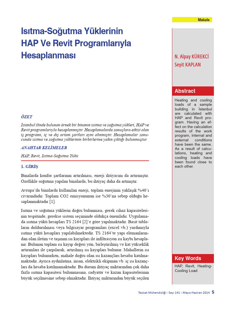 SOFT-Isıtma-Soğutma Yüklerinin HAP Ve Revit Programlarıyla HESABI | PDF