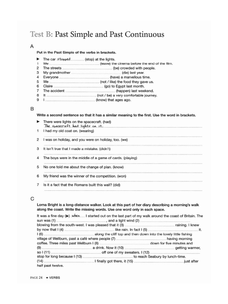 Taller 2 Simple Past Past Progressive | PDF