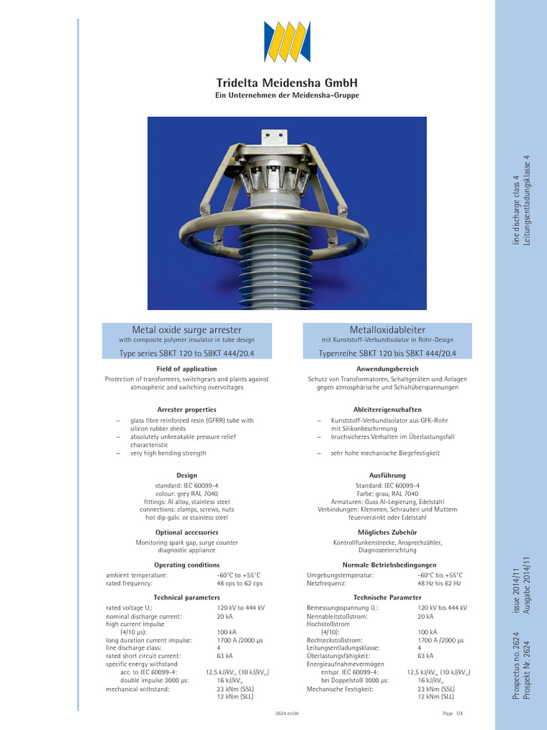 Catalogo 2 Pararrayos Alta Tension Hasta 800 KV SBKT II | PDF