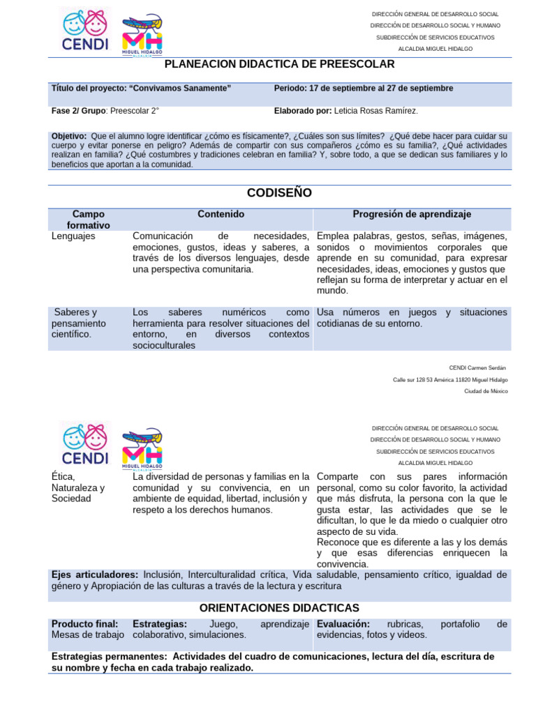 Planeacion Didactica Sep Pdf Educación De La Primera Infancia Las