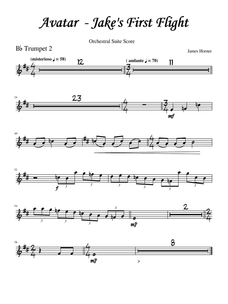 Avatar - Suite Jake's First Fligth-Bb - Trumpet - 2 | PDF