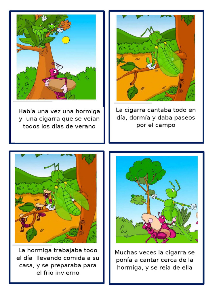Cuento Con Imagenes La Hormiga y La Cigarra | PDF