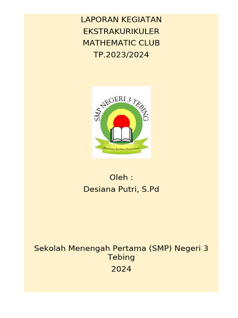 Laporan Ekskul Matematika | PDF