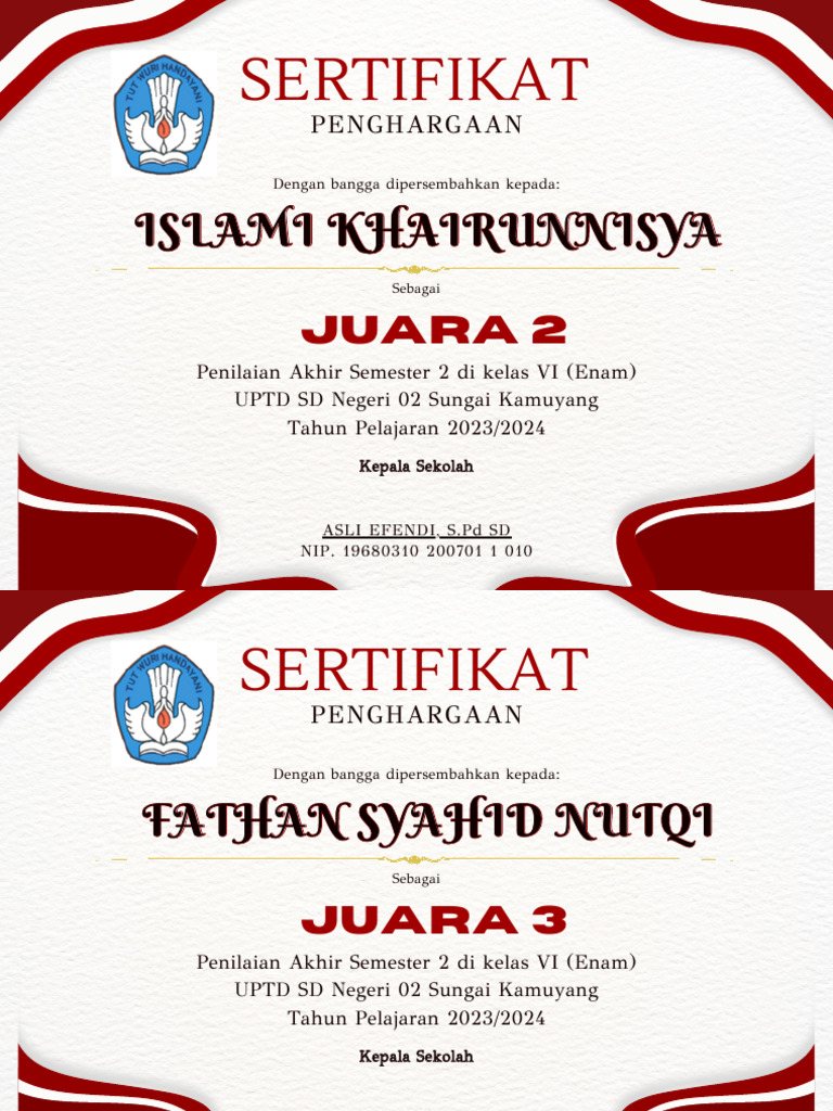 Merah Dan Putih Piagam Penghargaan Lomba Hari Kemerdekaan Indonesia ...