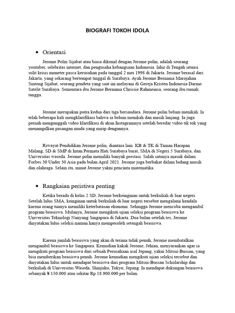 Biografi Tokoh Idola | PDF