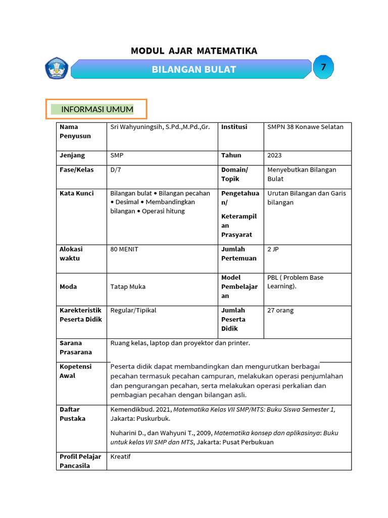 Bilangan Bulat 1 | PDF