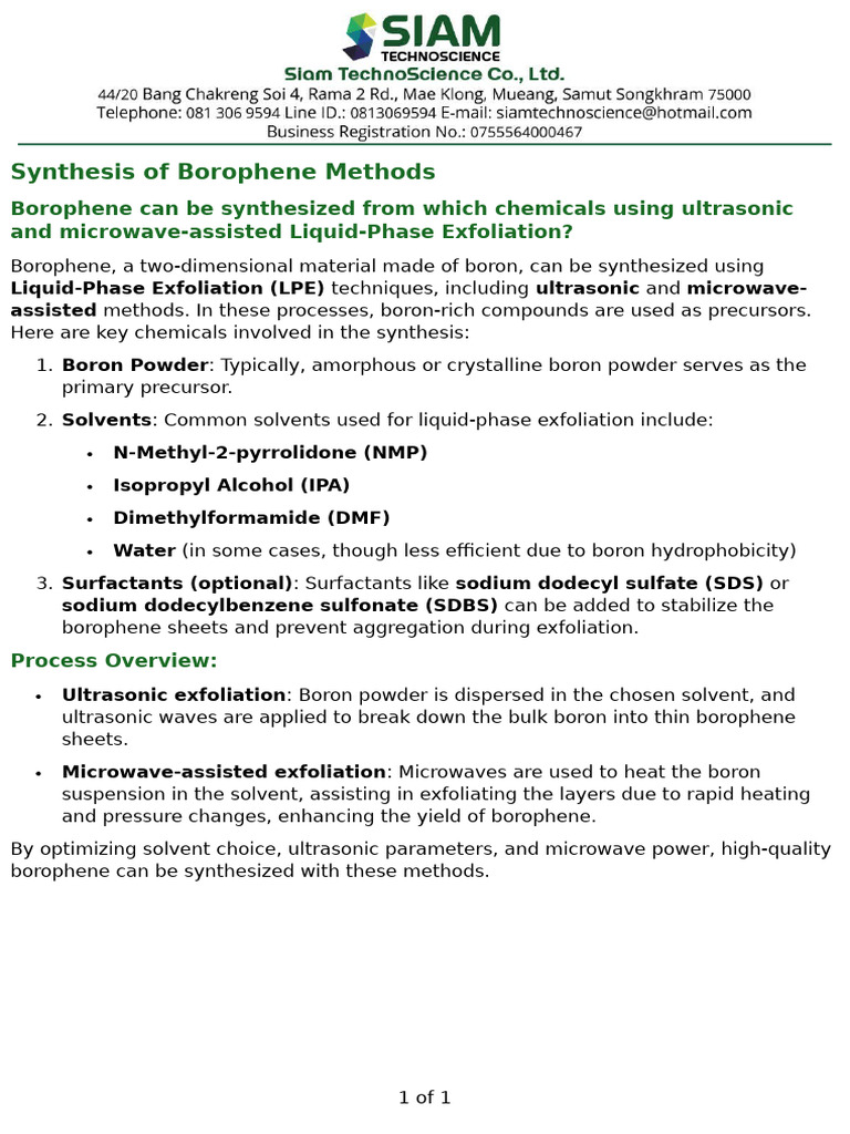 Synthesis of Borophene Methods | PDF