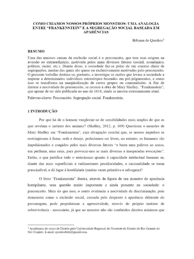 Vista Do Como Criamos Nossos PrÓprios Monstros Uma Analogia Entre