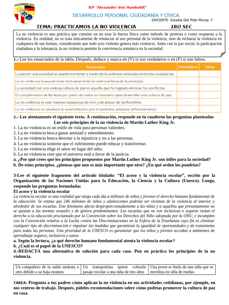 Fichas DPCC 1ro - 21-08 | PDF