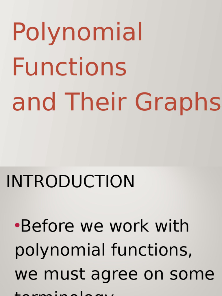 G10 Math Q2 - Week 1 - Polynomial Functions and Graph | PDF