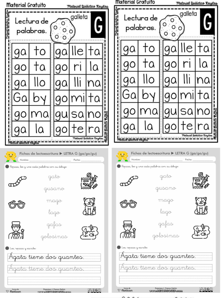 Actividades Letra G | PDF