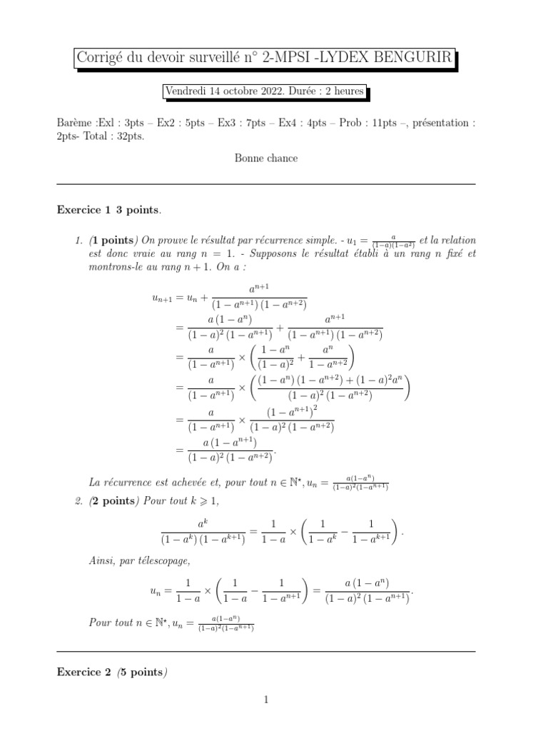 DS2 - Corrigé | PDF