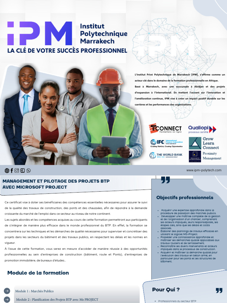 IPM - Management Et Pilotage Des Projets BTP Avec Microsoft Project ZOHAIR | PDF