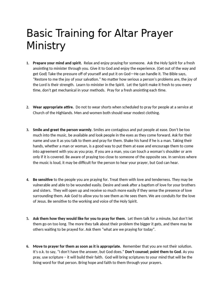 Altar Prayer Training | PDF | Prayer | Self-Improvement