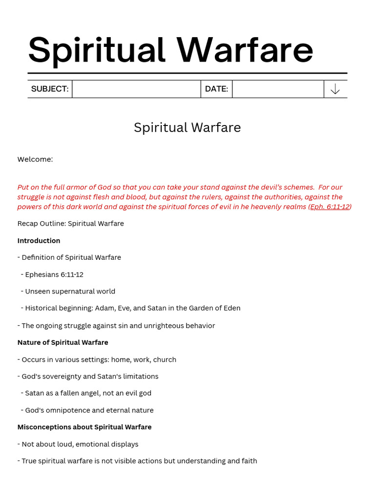 Part2 Teaching Guide Spiritual Warfare | PDF | Satan | Religion ...