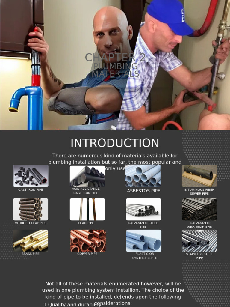 Chapter 2 Plumbing Materials | PDF