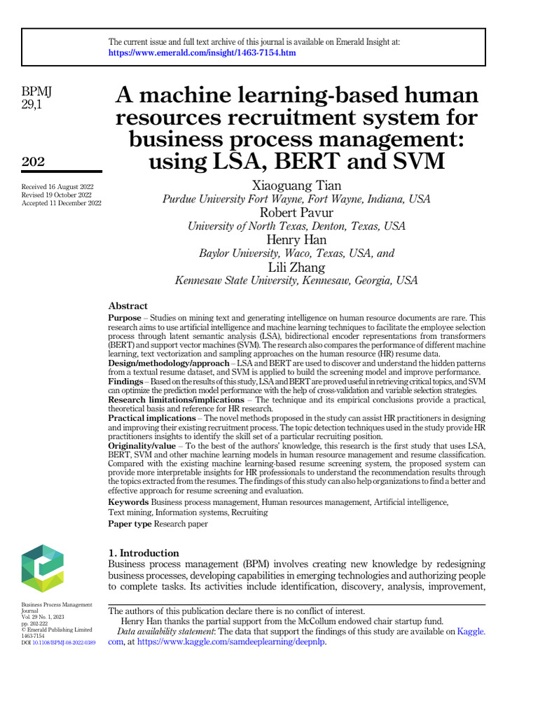 A Machine Learning Based Human Pdf