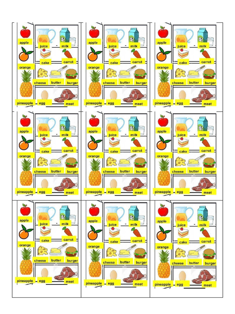 Fridge - Sticking Activity | PDF