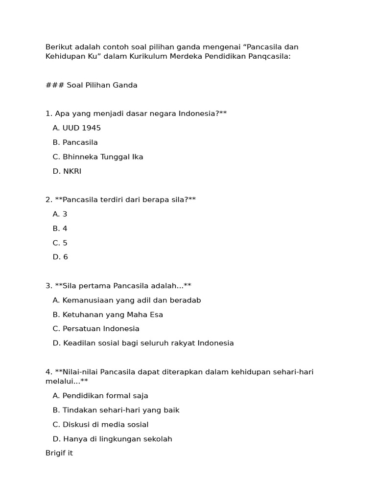 Soal PKN | PDF