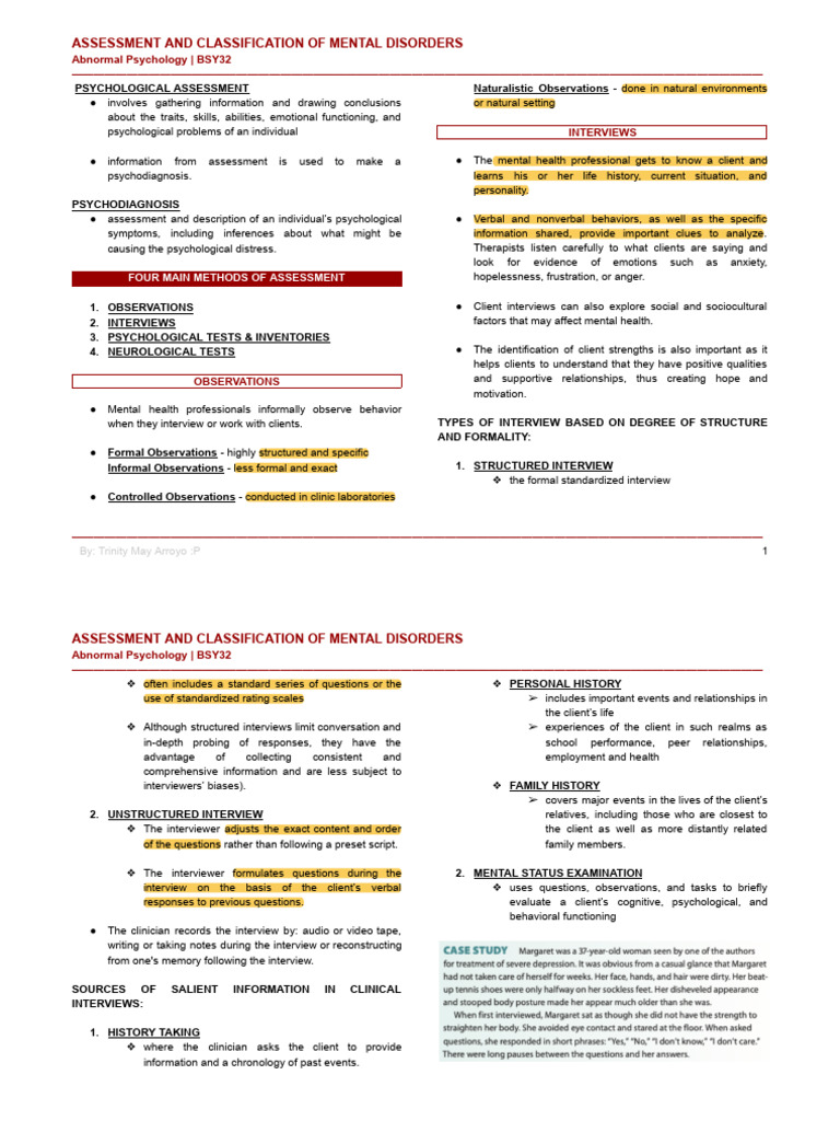 Ab Psych Module 3 - Assessment and Classification of Mental Disorders | PDF