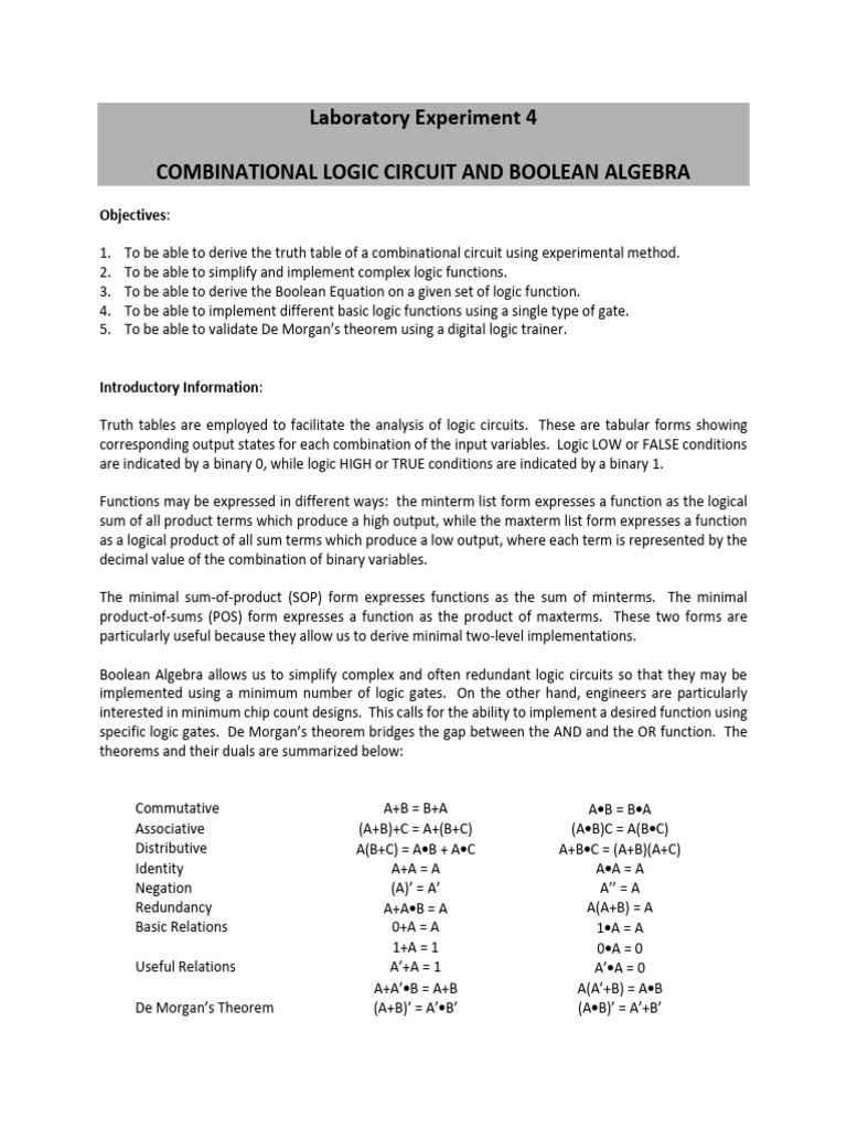 Laboratory Experiment 4 | PDF