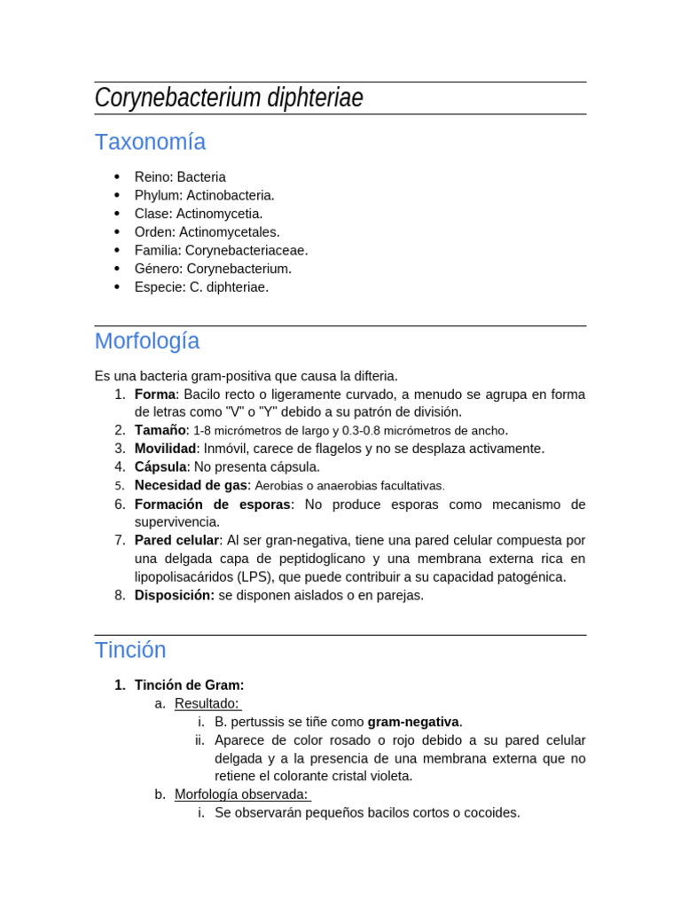Corynebacterium Diphteriae | PDF