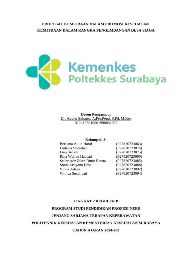 KEL. 4 Proposal Desa Siaga - Bapak Agung | PDF