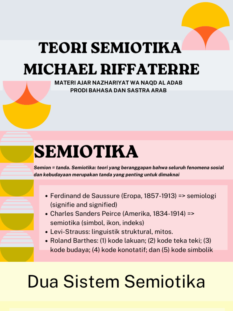 Teori Semiotika Michael Riffaterre | PDF