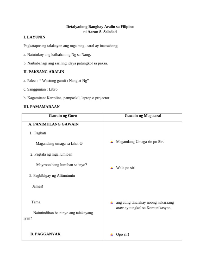 Watong Gamit Sa NG at Nang | PDF