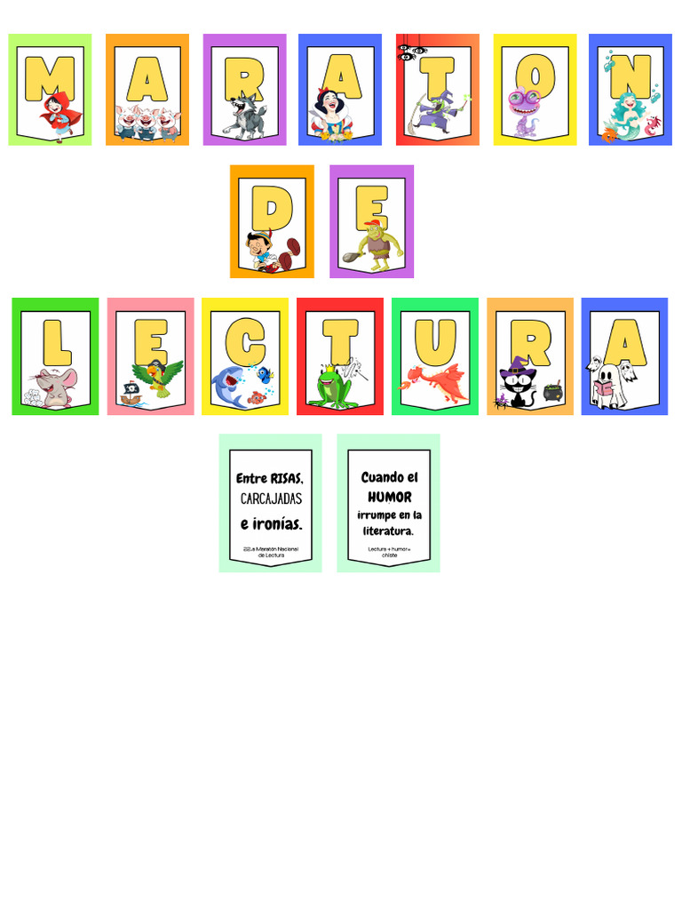 Banderines MARATON de LECTURA - Recursos Docentes Primaria | PDF