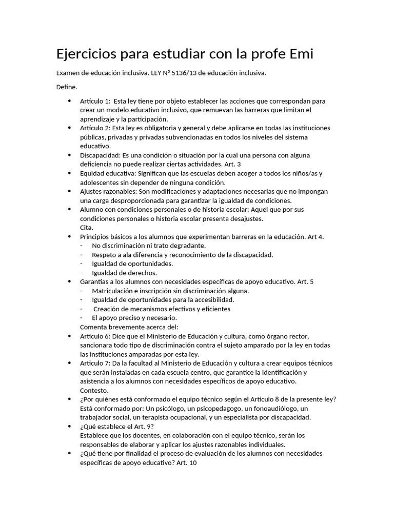 Ejercicios de Practica Educativa | PDF