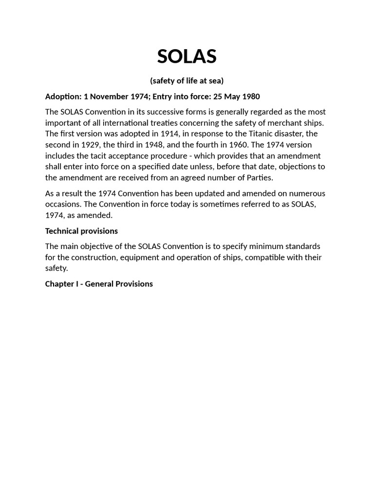 SOLAS | PDF