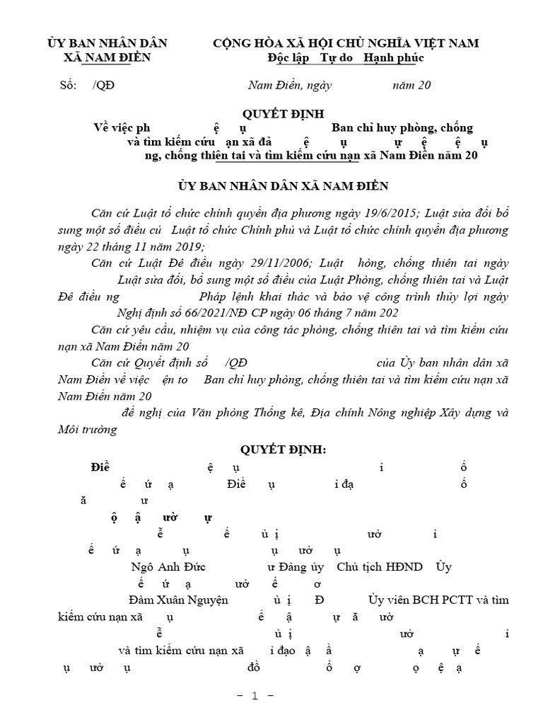 QUYẾT ĐỊNH PHÂN CÔNG PCLB 2024 | PDF